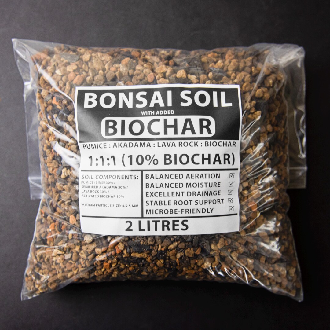 Premium Biochar Bonsai Soil Mix - Akadama, Pumice & Lava Rock [approx ...