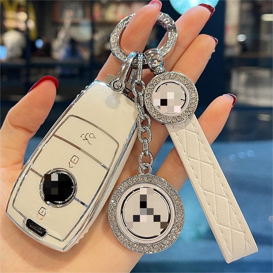 Mercedes Benz 4 Button White Car Key Cover Soft Premium TPU Protector ...