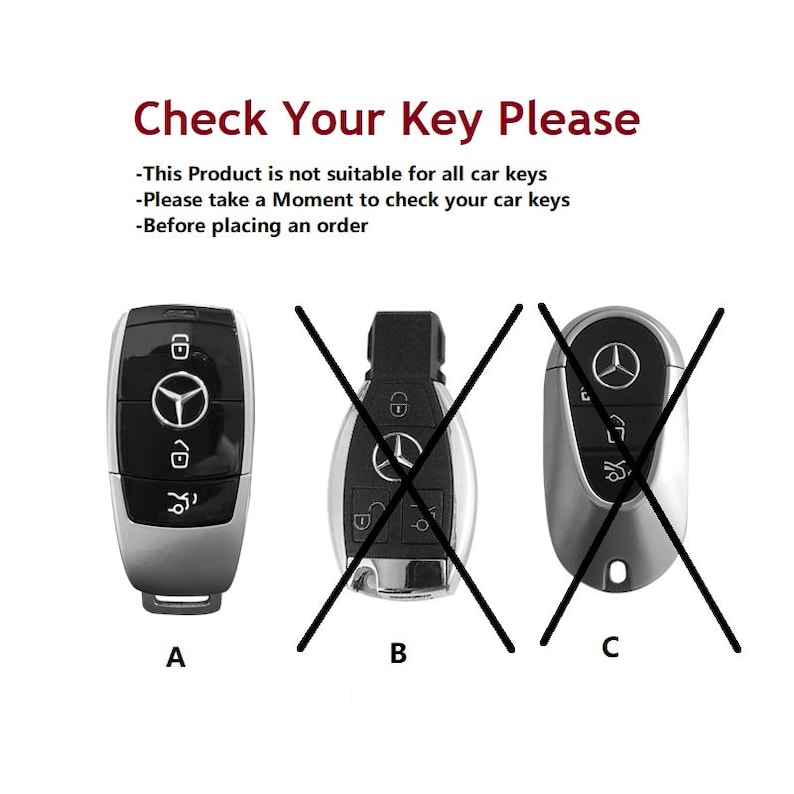 Mercedes Benz 4 Button Black White Car Key Cover Soft Premium TPU ...