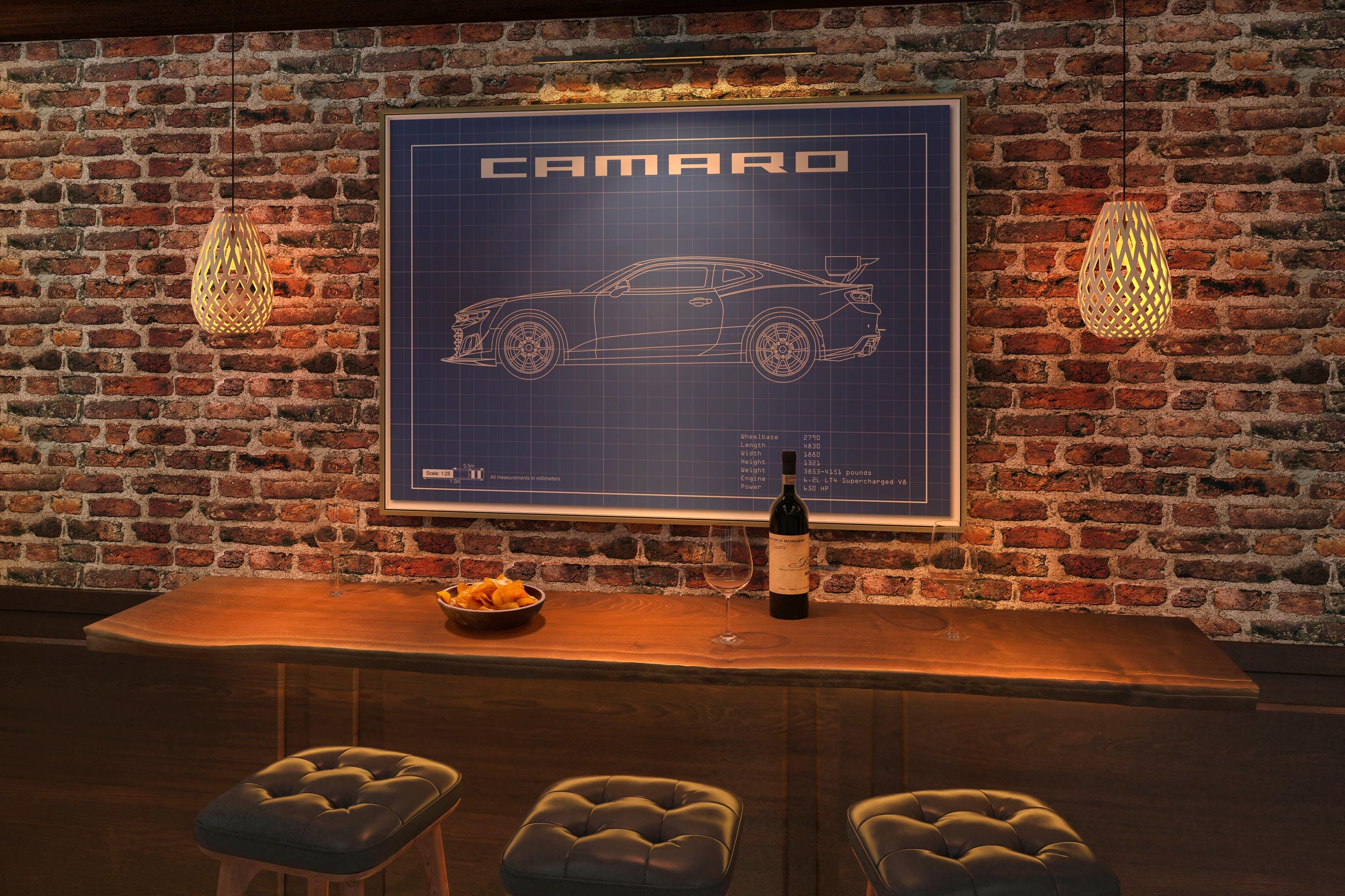 Camaro Poster, Camaro ZL1, Car Blueprints, Car Poster, Car Wall Art ...