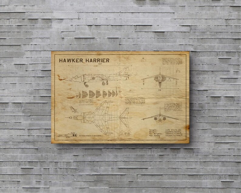 Harrier Picture, Airplane Wall Poster, Metal Art, Aeronautics Art, Gift ...
