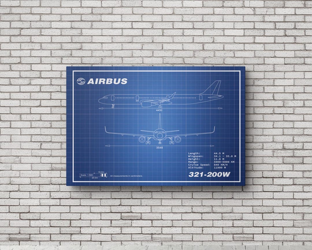 Airbus A321 Blueprint, Plane Poster, Aviation Art, Gift for Pilot ...