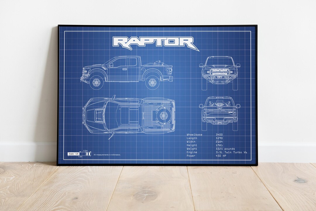 Gen 2 Raptor, Ford Raptor, Car Blueprints, Car Poster, 1st Anniversay ...