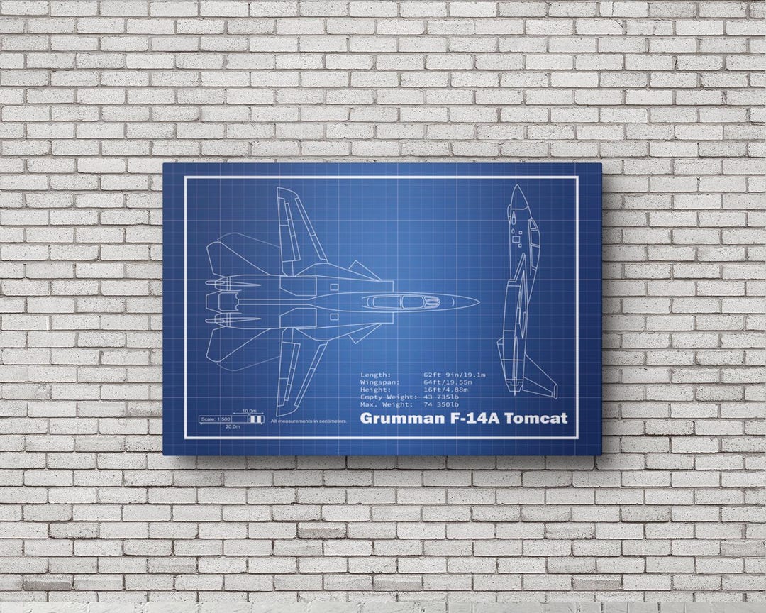 Blueprint of F14, Plane Art, Plane Gift, Aircraft Poster, Digital ...