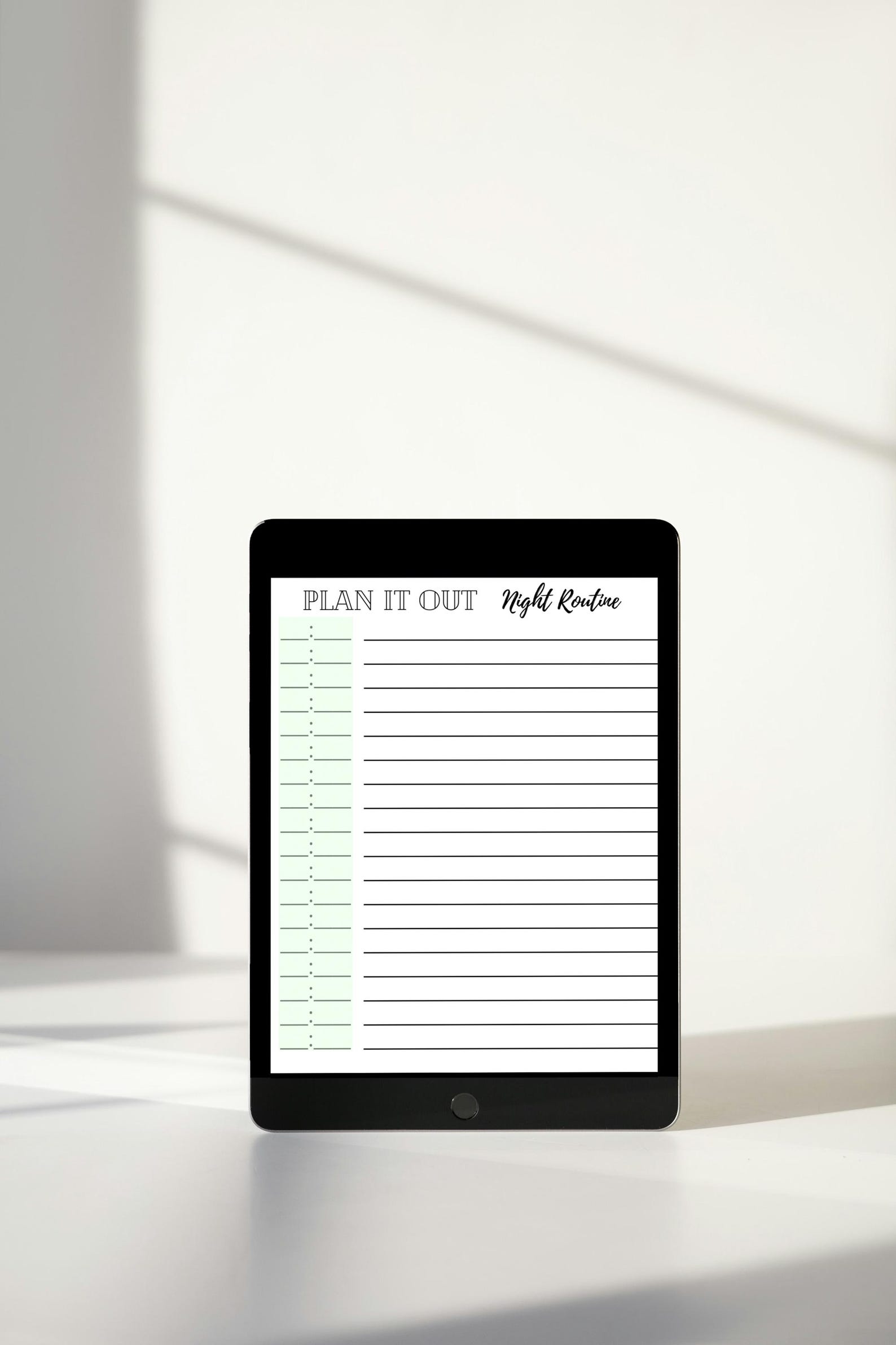 Digital Plan It Out Night Routine Template | Printable Evening Planner ...