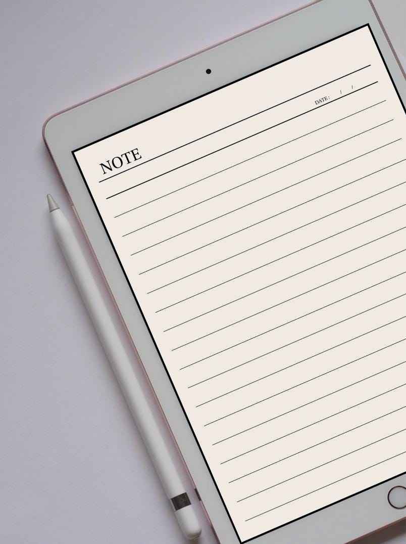 Colorful Notes Template | Aesthetic Digital Download | Printable PDF - Etsy