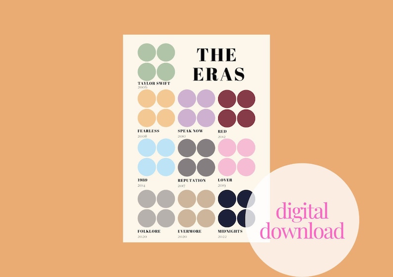 THE ERAS COLOR Palette Poster - Etsy THE ERAS COLOR Palette Poster - Etsy