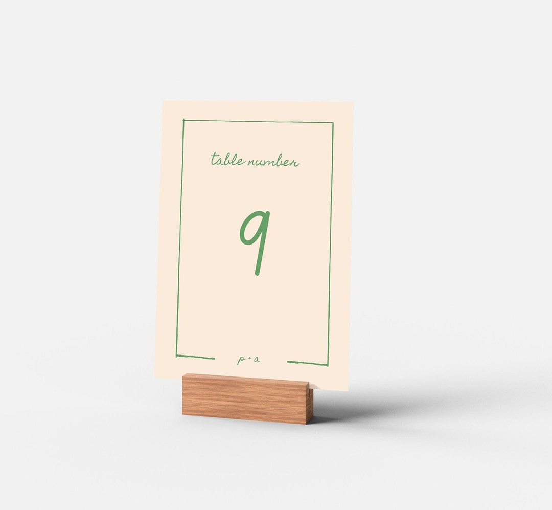 WEDDING TABLE NUMBER- Whimsical, Colorful, Hand Drawn, Table Number ...