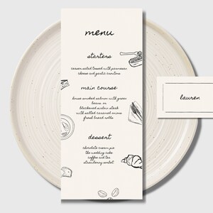 Menu Place Card Template Funky Wedding Menu Whimsical - Etsy