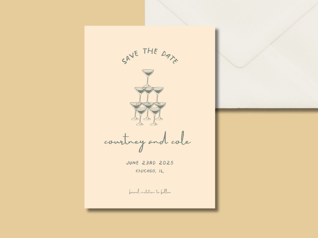 Save the Date, Hand Drawn, Minimalist, Classy, - Etsy