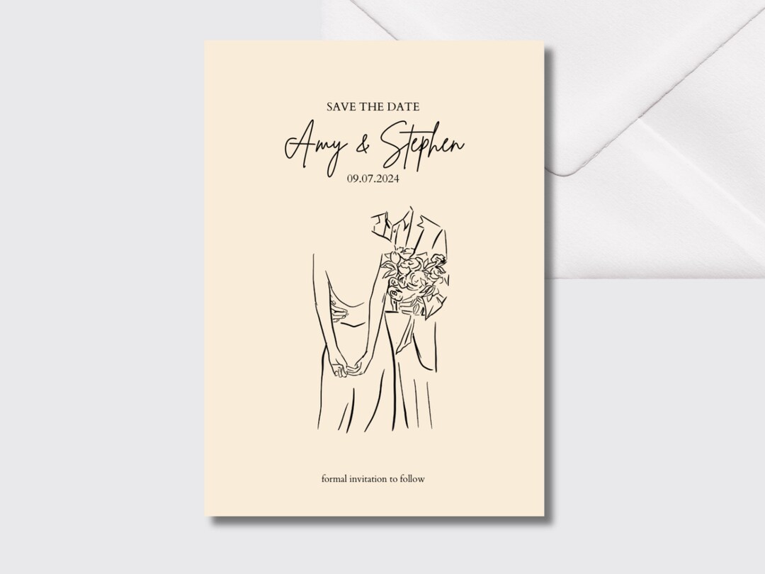 Unique Save the Date, Artsy, Hand Drawn, Chic, Modern Designs, Editable ...