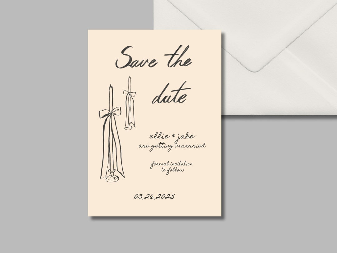 Save the Date, Fully Editable, Elegant, Artsy Hand Drawn Designs ...
