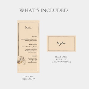 Menu + Place Card Template, Wedding Menu, Whimsical, Hand Drawn ...