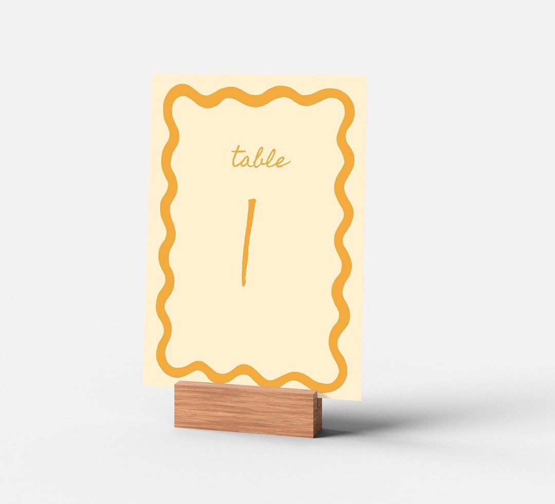 WEDDING TABLE NUMBER Template, Whimsical Hand Drawn Sign, Funky ...