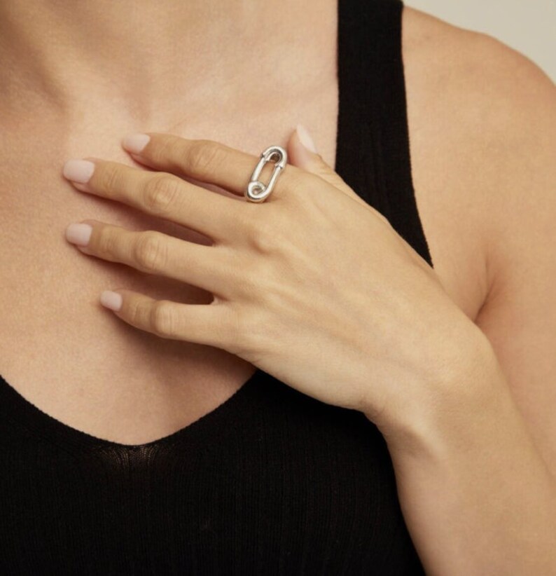 Tailormade Safety Pin Ring - Etsy