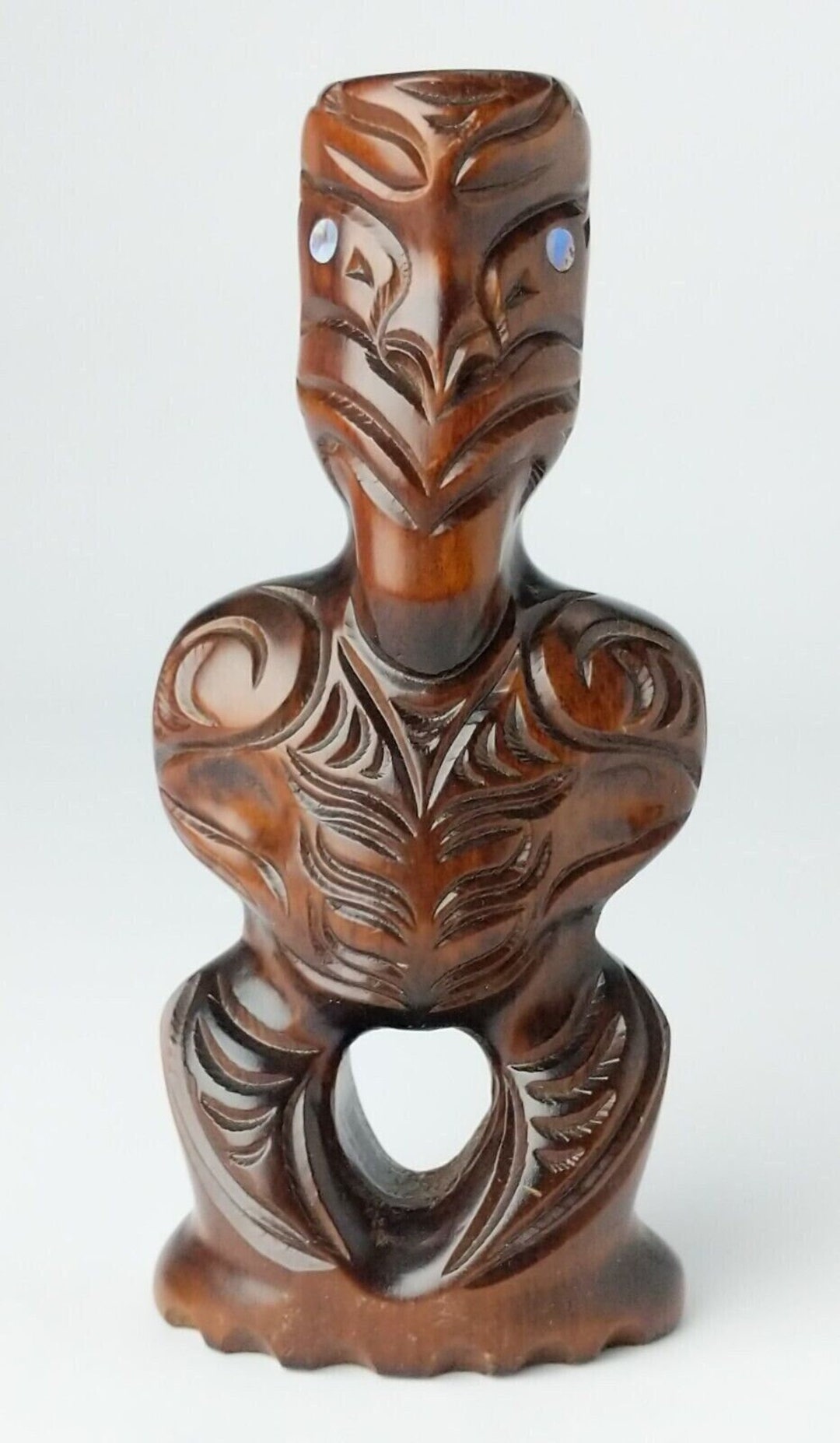 Vintage Maori Whakairo Tiki W/ Paua Shell Eyes by Hepa Gibbons - Etsy