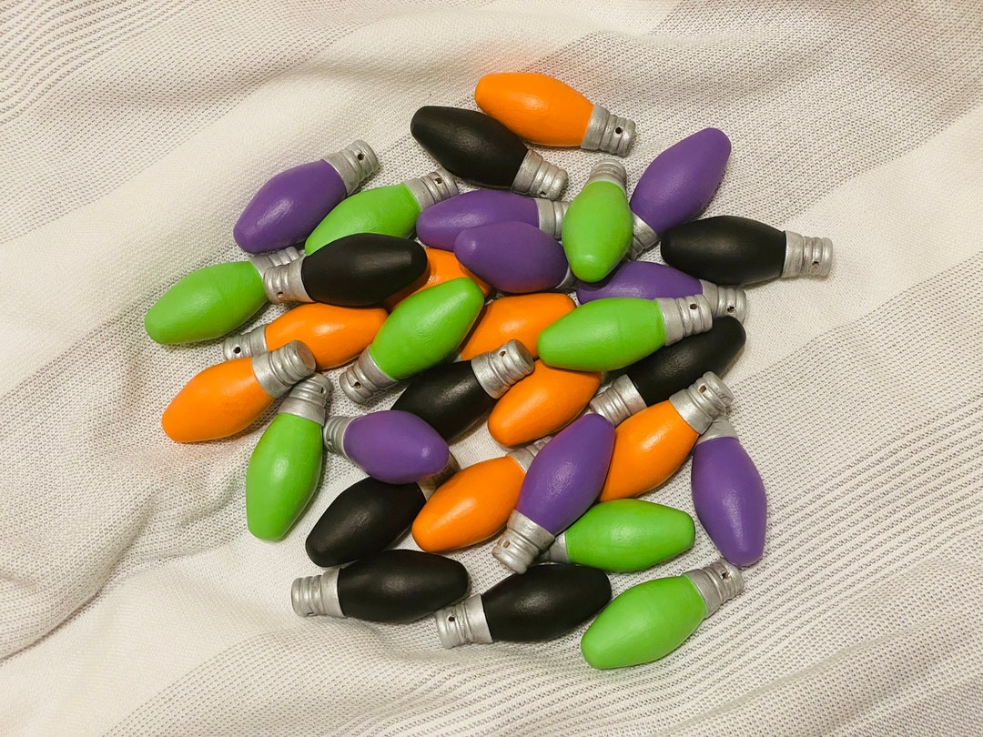 Halloween Light Bulbs (set of 4), Halloween Decor, Handpainted ...