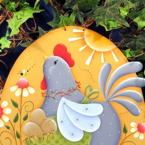 Henny Penny Welcome Sign, Handpainted Wood Seasonal Decor, Spring ...