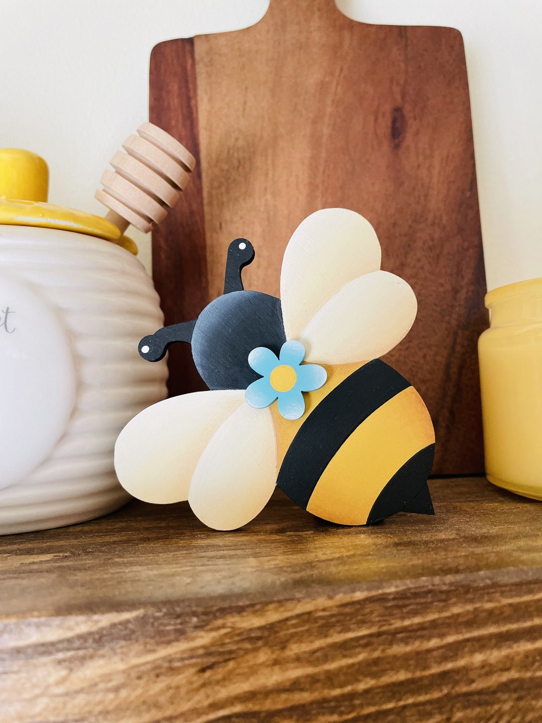 Honey Bee, Bee Tiered Tray Decor, Wood Honey Bee Fridge Magnet / Shelf ...