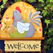 Henny Penny Welcome Sign, Handpainted Wood Seasonal Decor, Spring ...