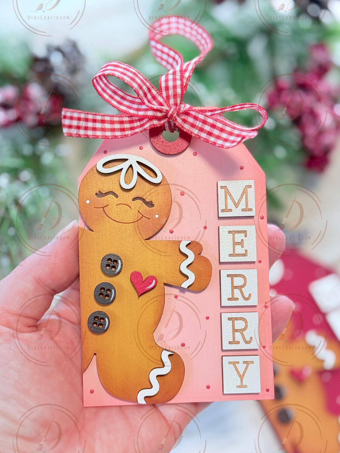 Merry Gingerbread Gift Tag Ornament: With Optional Gift Card Holder - Etsy