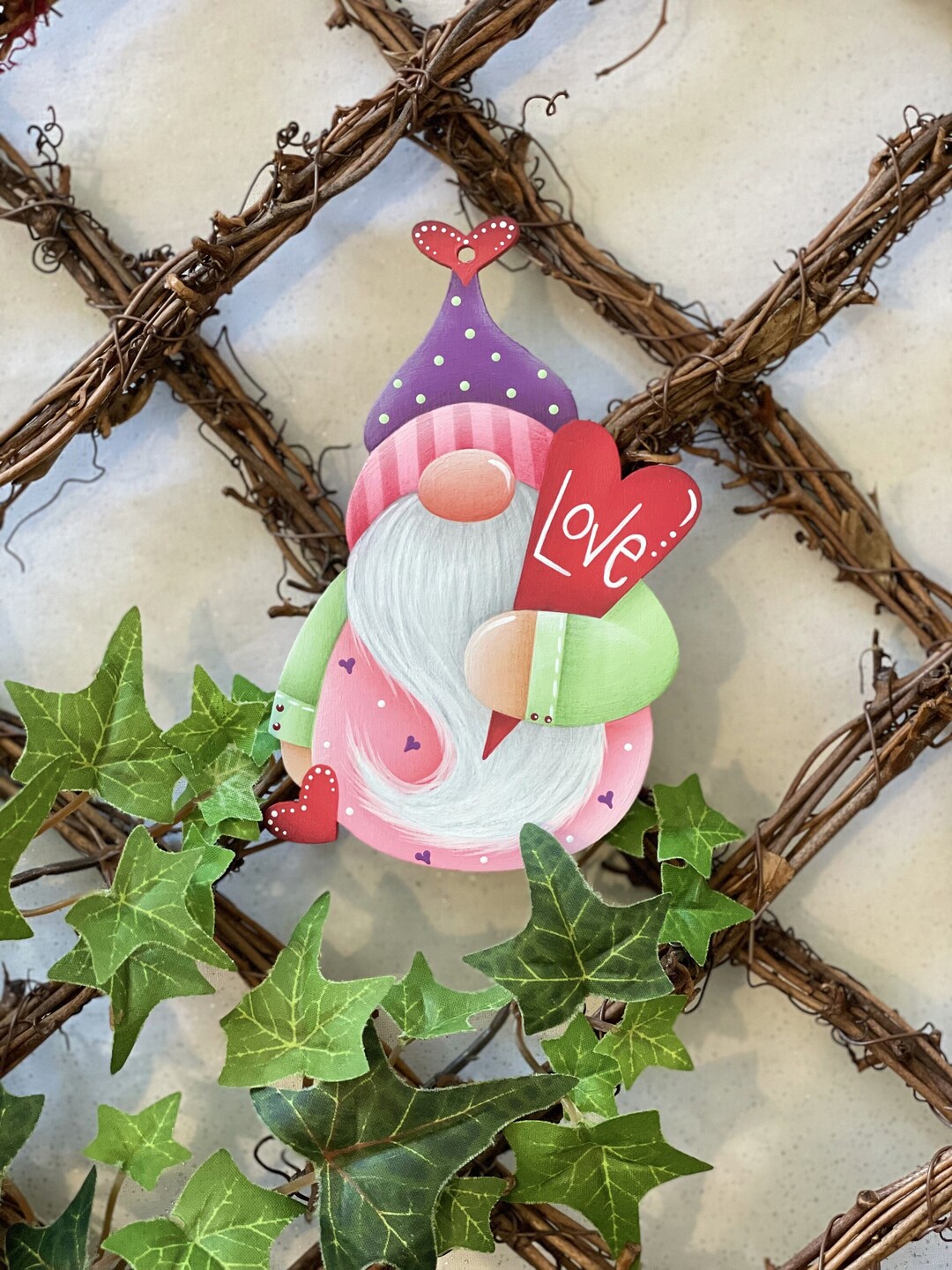 Love Gnome / Valentine's Day Gnome Ornament / Fridge Magnet, Valentine ...