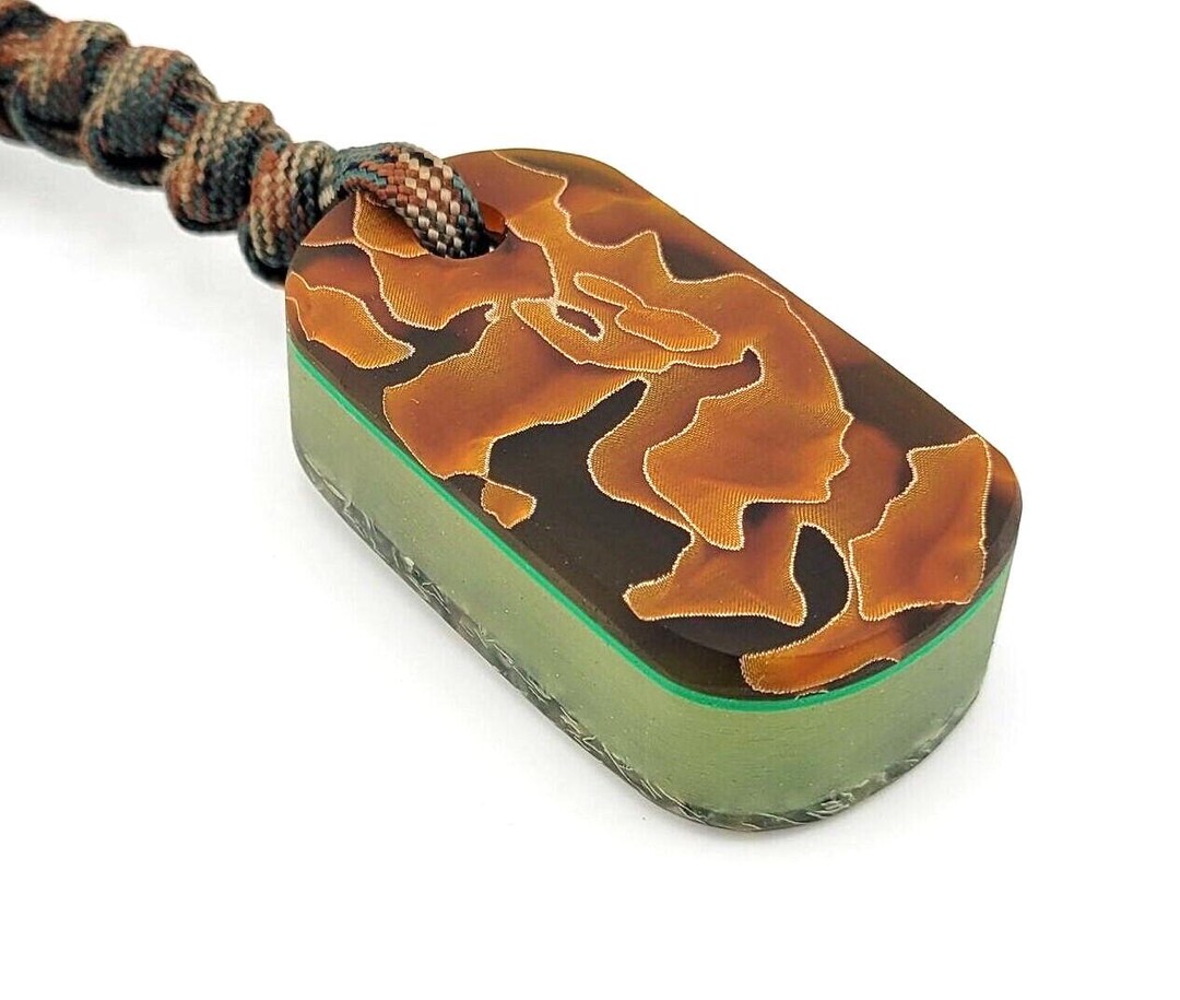 Glow Resin Worry Stone EDC Paracord Keychain Fidget Pocket - Etsy