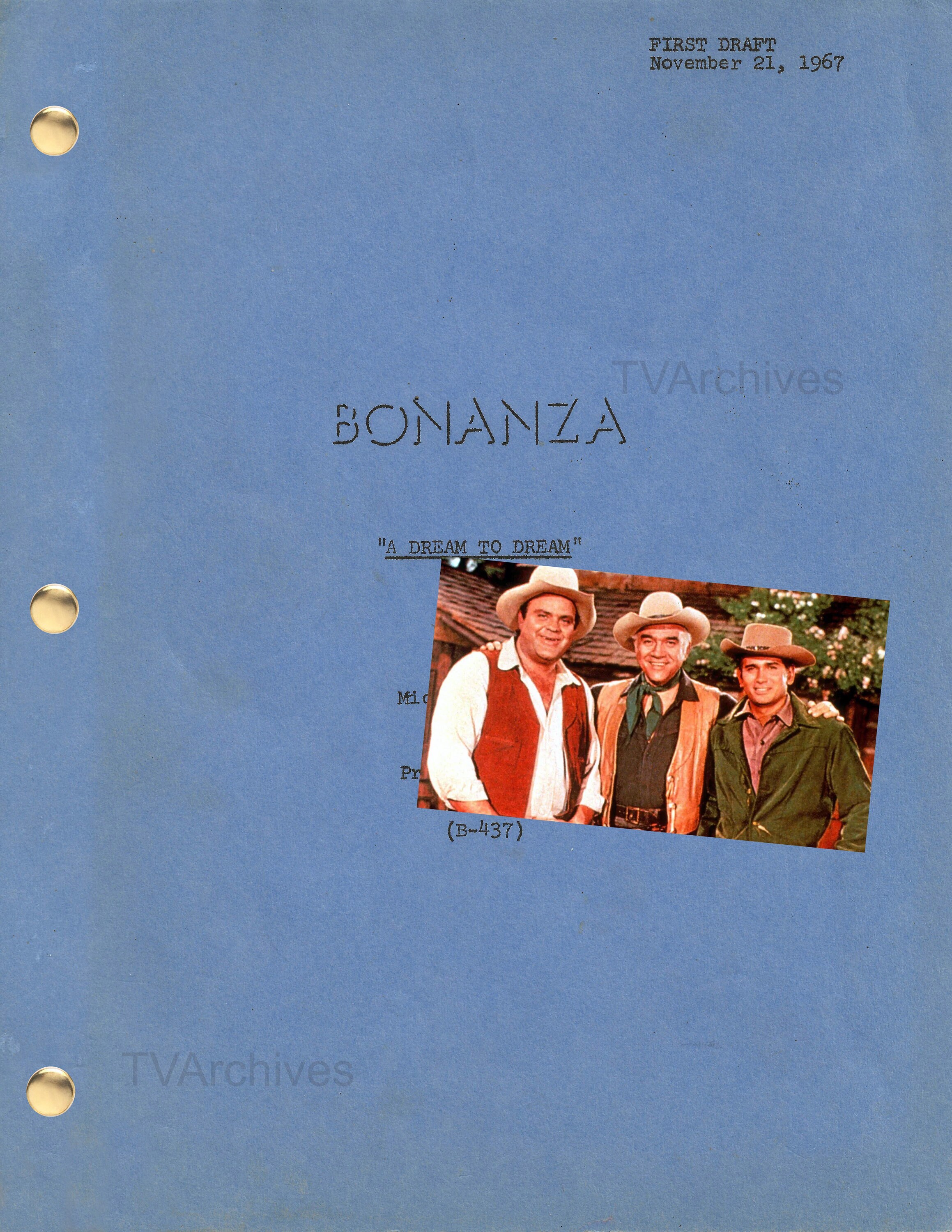 BONANZA TV Series 1967 Script, COLOR Pages, Michael Landon Written ...