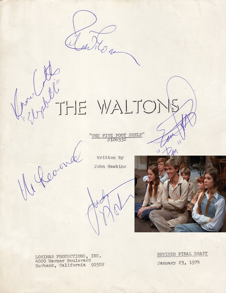 THE WALTONS TV Series Script, Beloved Episode, Michael Learned, Richard Thomas (copy) Gift - Etsy
