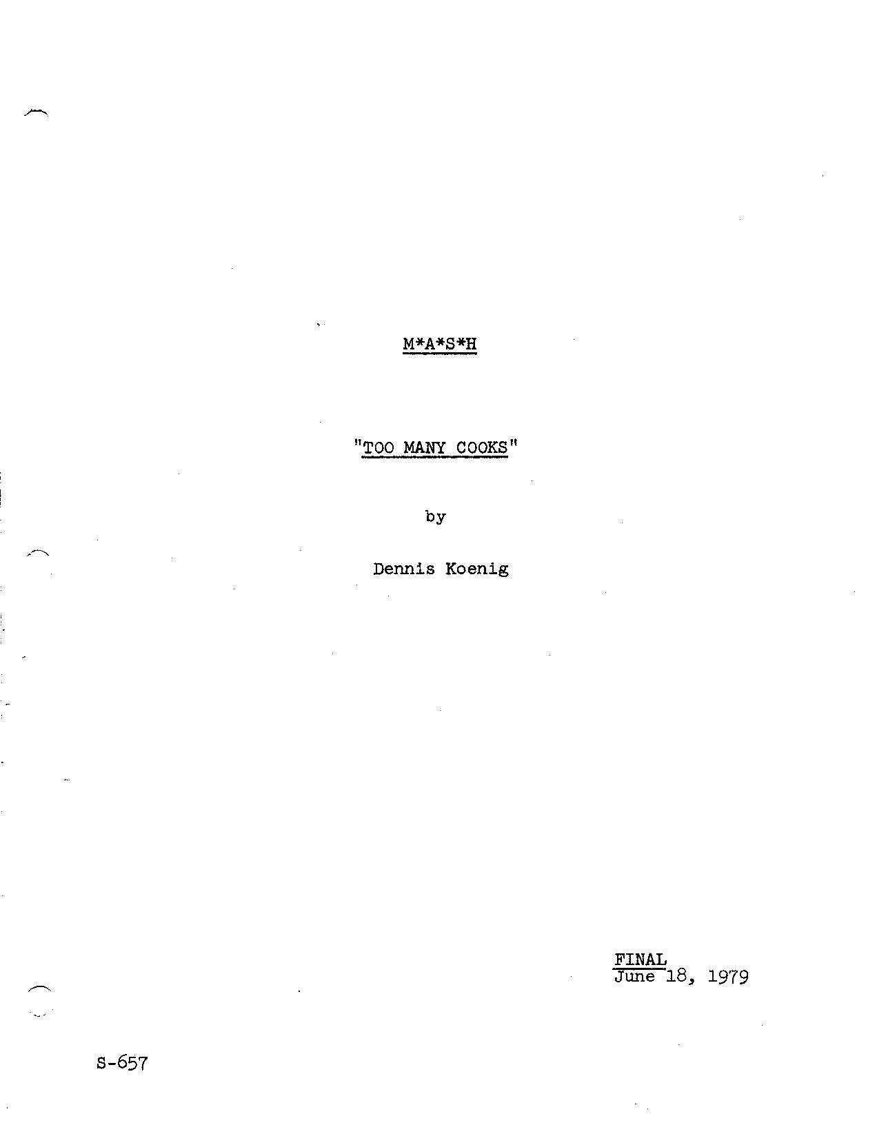 MASH TV Series Script, Wardrobe Department, Alan Alda, Mike Farrell ...
