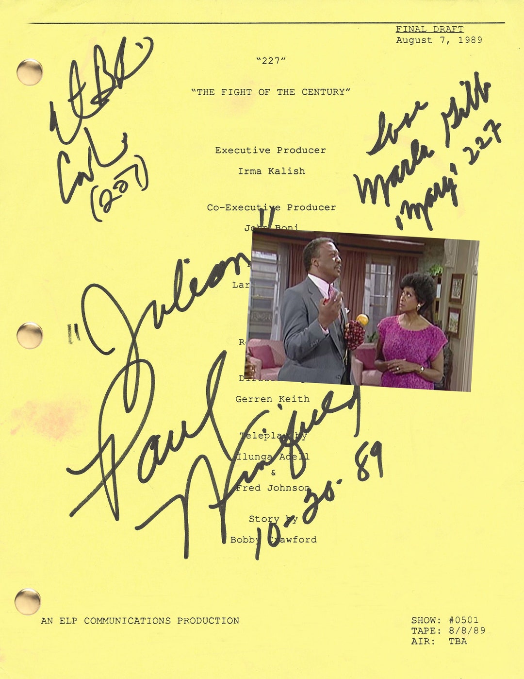 227 TV Series Script, 1980s Saturday Night Sitcom, Marla Gibbs, Regina ...