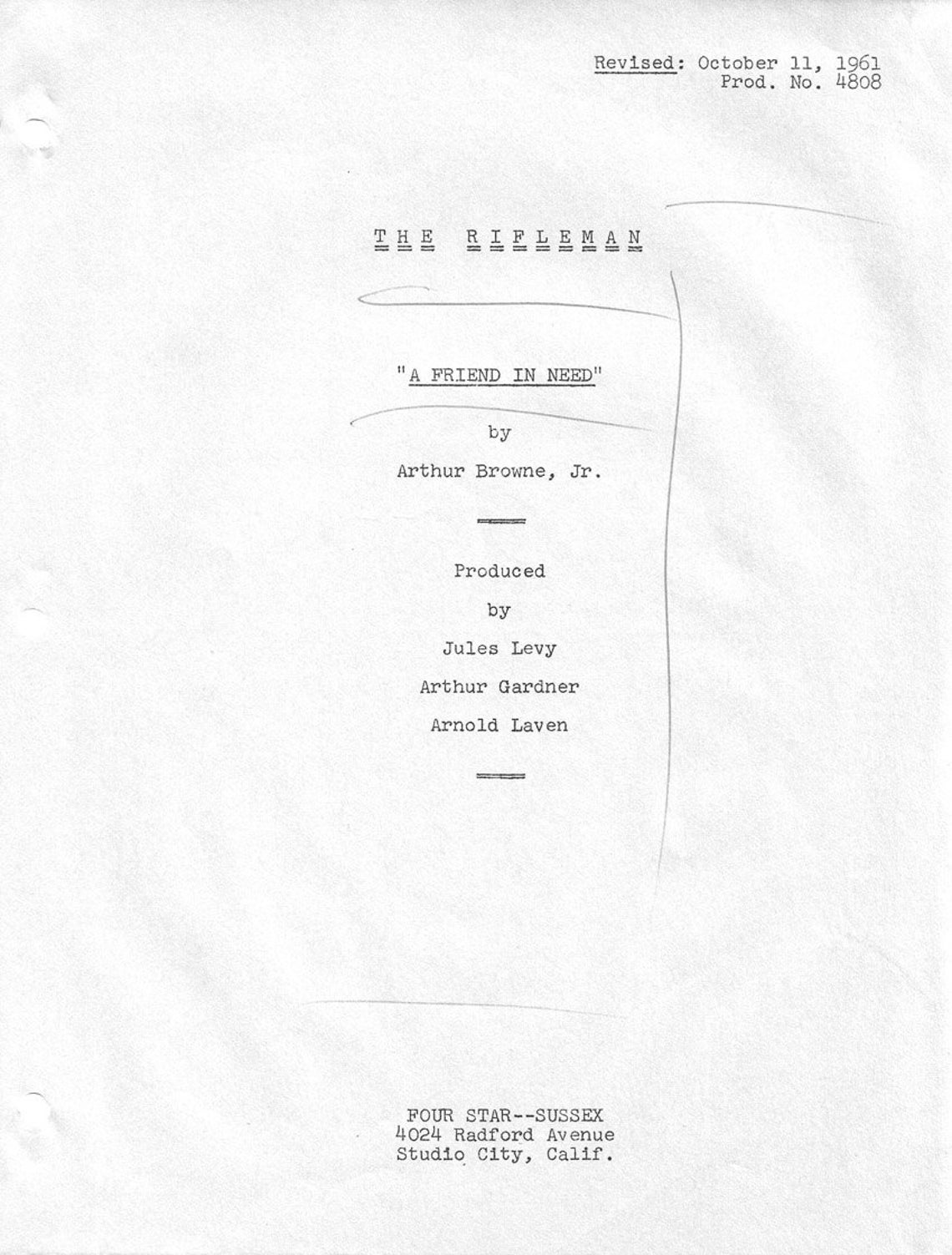 THE RIFLEMAN Western TV Series Script Chuck Connors & Johnny Crawford ...