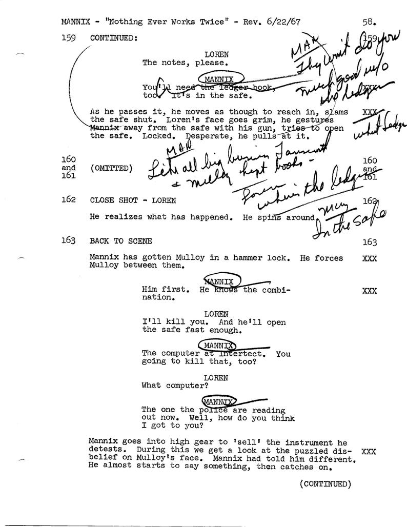 MANNIX TV Series Script, Mike Connors Detective TV Show (rpt) - Etsy