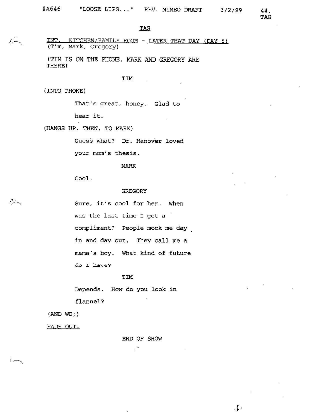 HOME IMPROVEMENT TV Comedy Series Script, Tim Allen Sitcom Signed copy ...