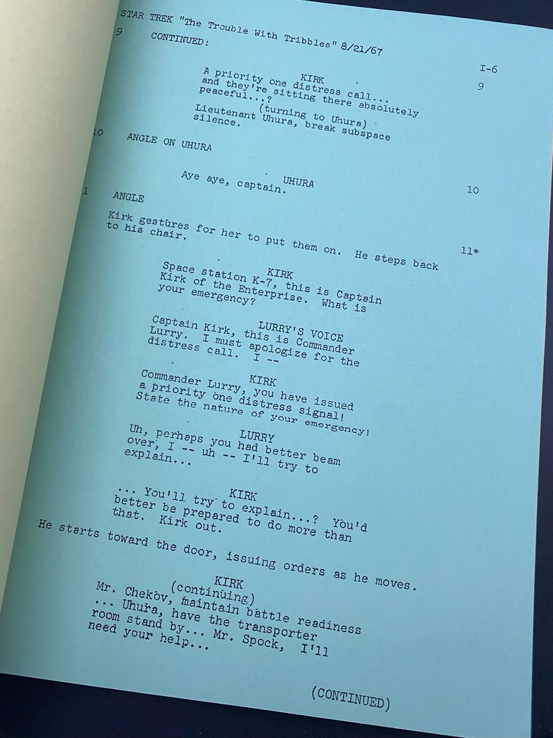 STAR TREK TV Series Script, special Color Pages Trouble With Tribbles ...