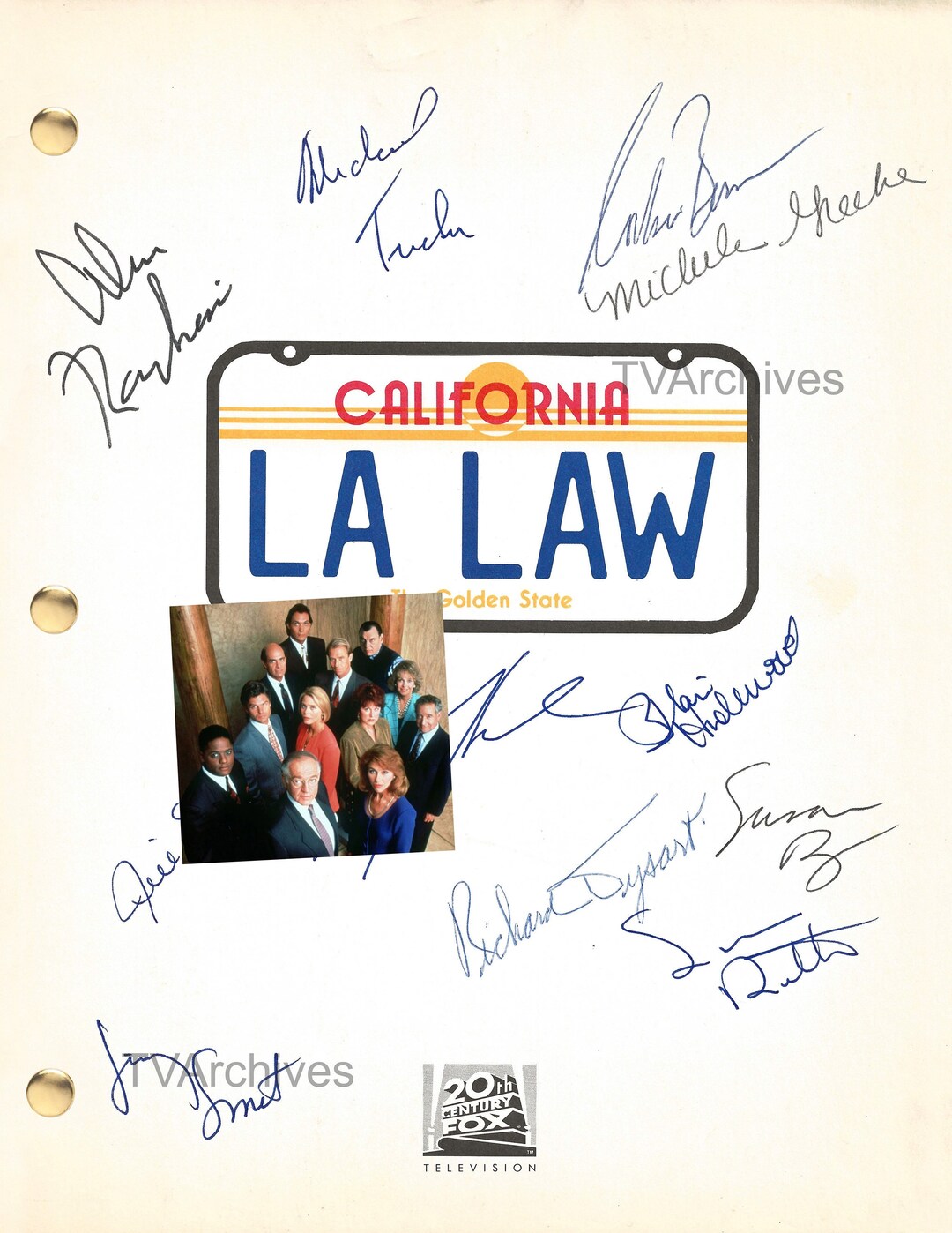 LA LAW Copy Signed TV Series Pilot Script, Harry Hamlin, Susan Dey ...