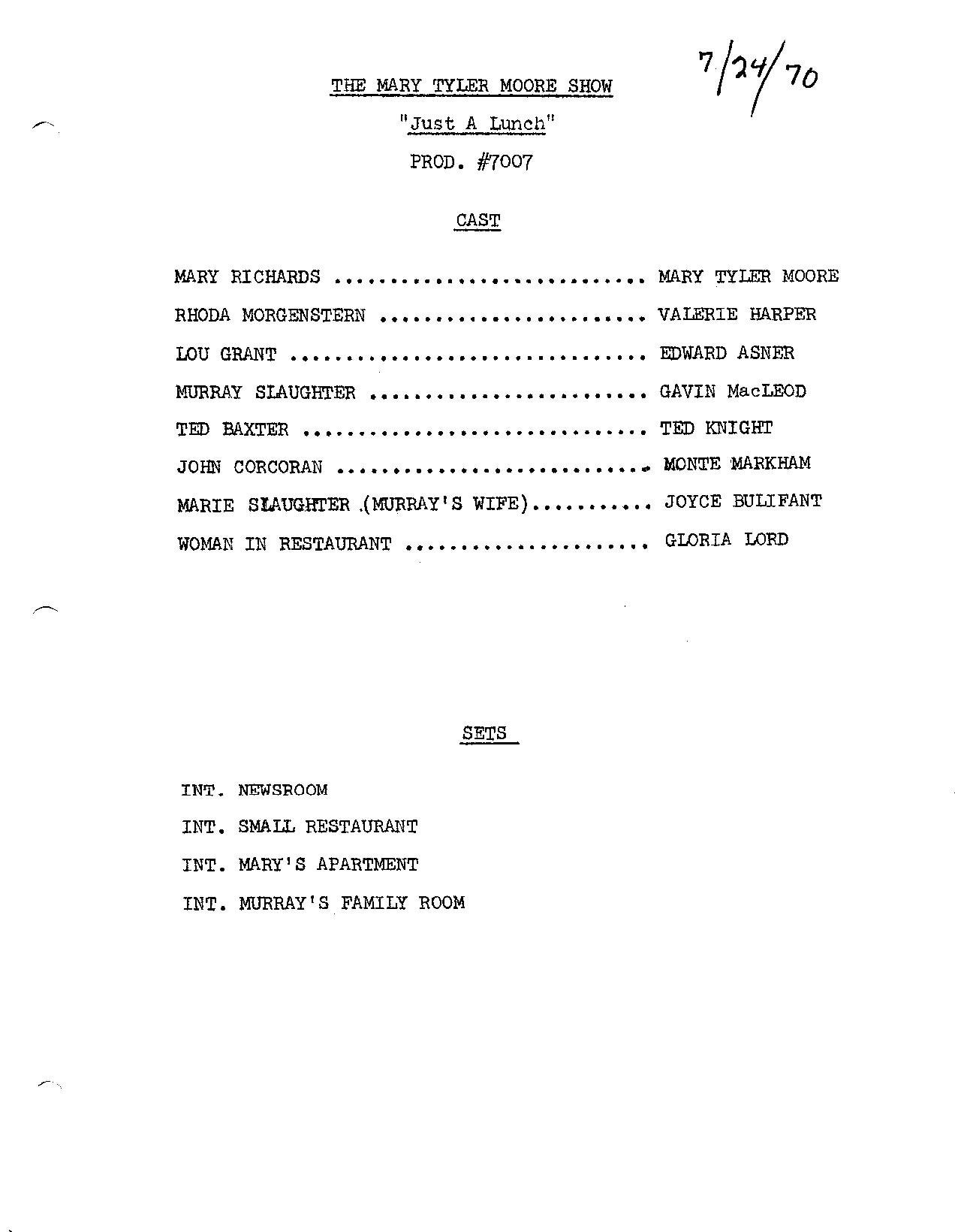 MARY TYLER MOORE Show Valerie Harper + Monte Markham Signed Tv Script ...