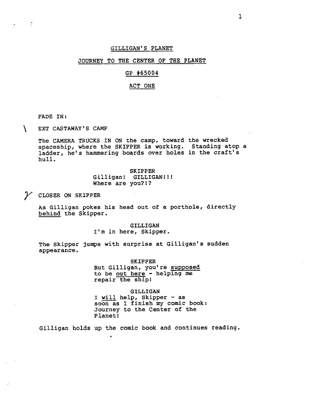 GILLIGAN'S PLANET TV Series Script, Gilligan's Island Cartoon, Dawn ...