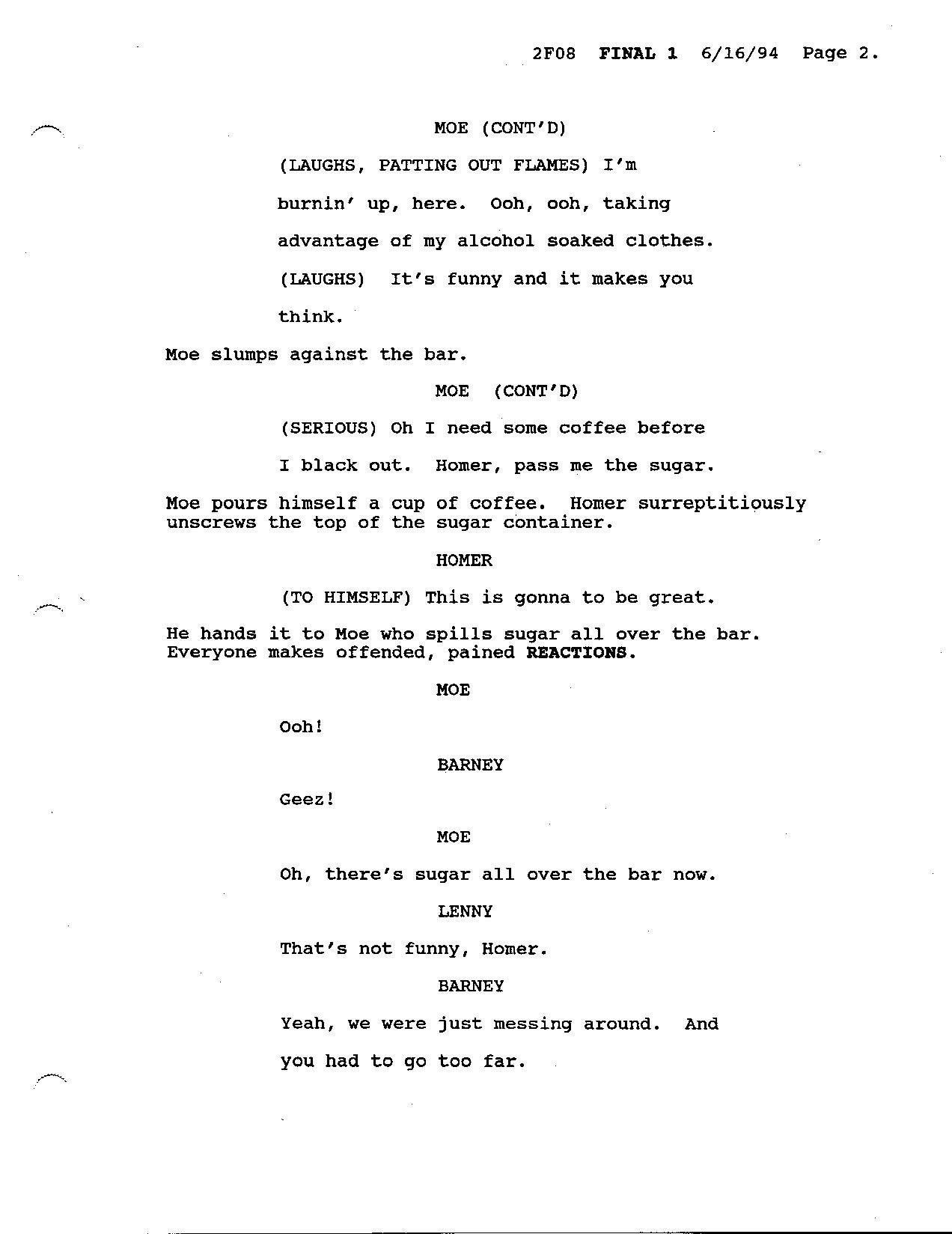 SIMPSONS TV Series Script, CHEERS Cast Reunion Episode, Classic ...