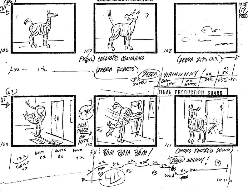 SPEED BUGGY TV Series 92 Storyboards Hanna-barbera Saturday - Etsy