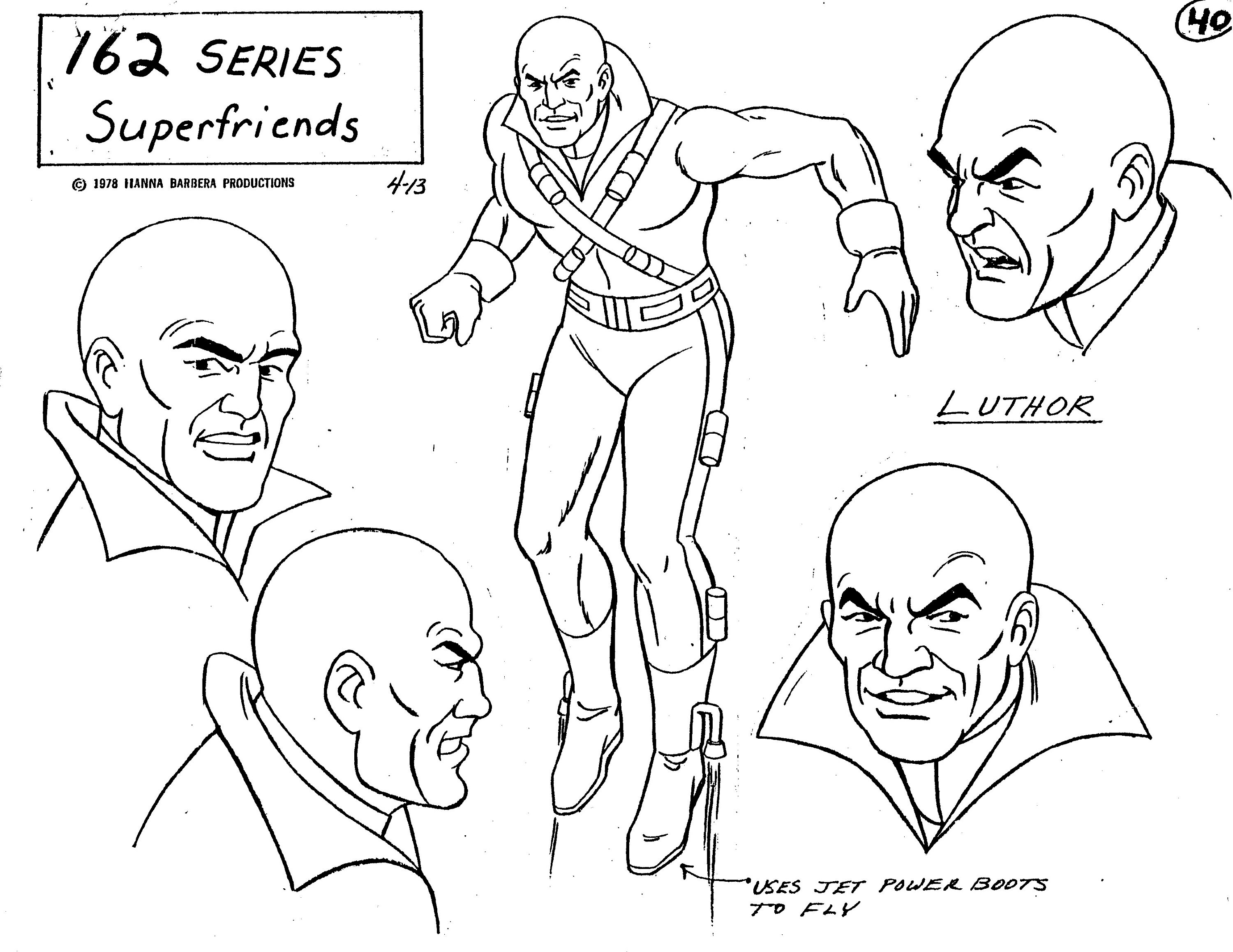 SUPER FRIENDS Hour TV Series, 1977 Hanna-barbera Model Sheets, Superman ...
