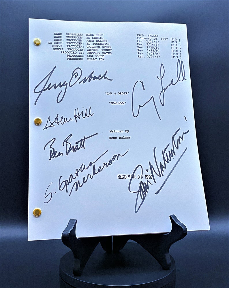 LAW & ORDER TV Series Script, Jerry Orbach, Sam Waterston Emmy ...