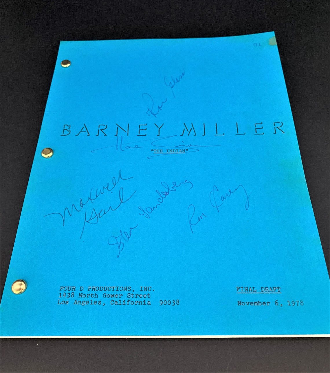 BARNEY MILLER Police Comedy TV Series Script, Hal Linden Cast Signed ...