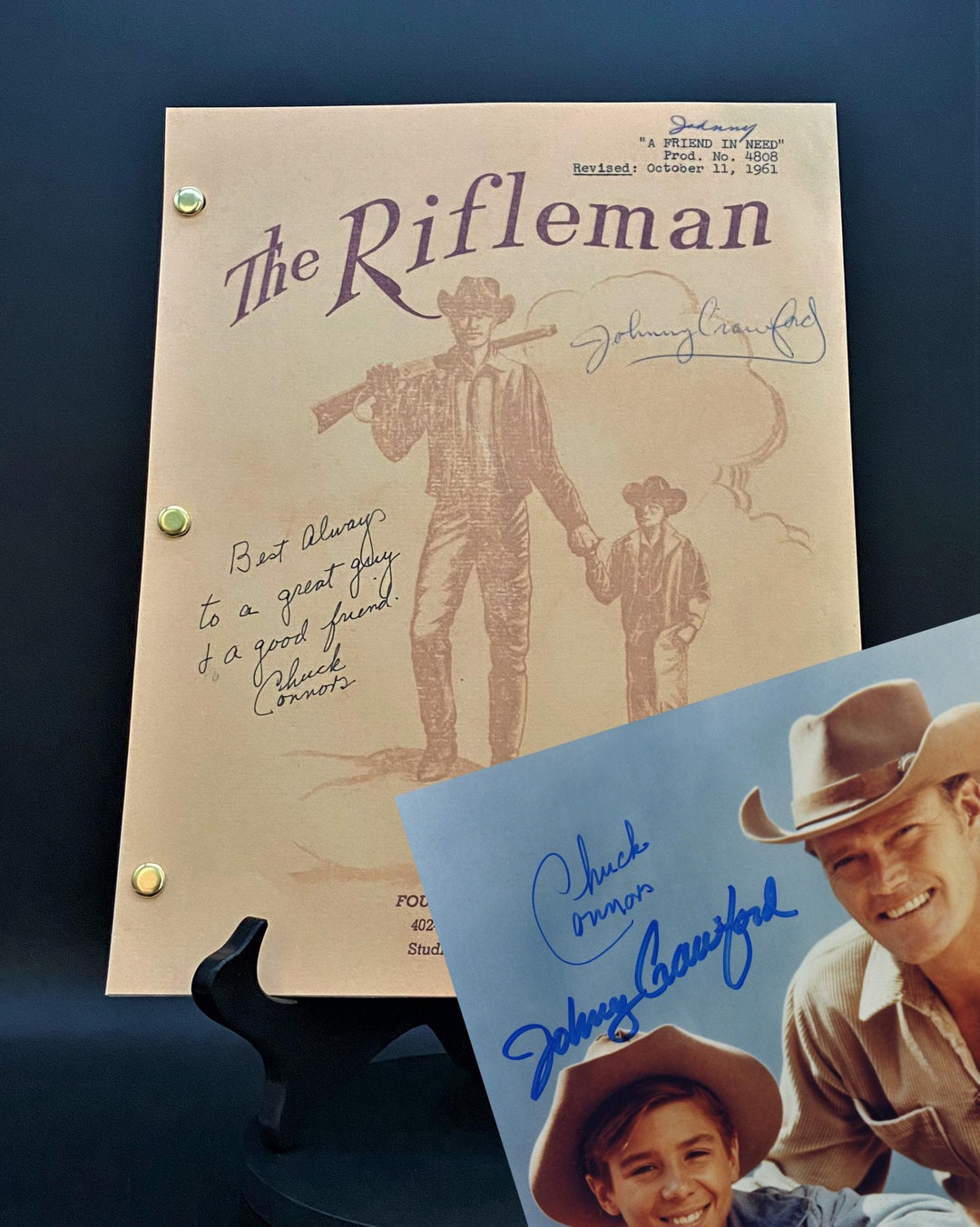 THE RIFLEMAN TV Series Script + Color Photo [rpt], Chuck Connors ...
