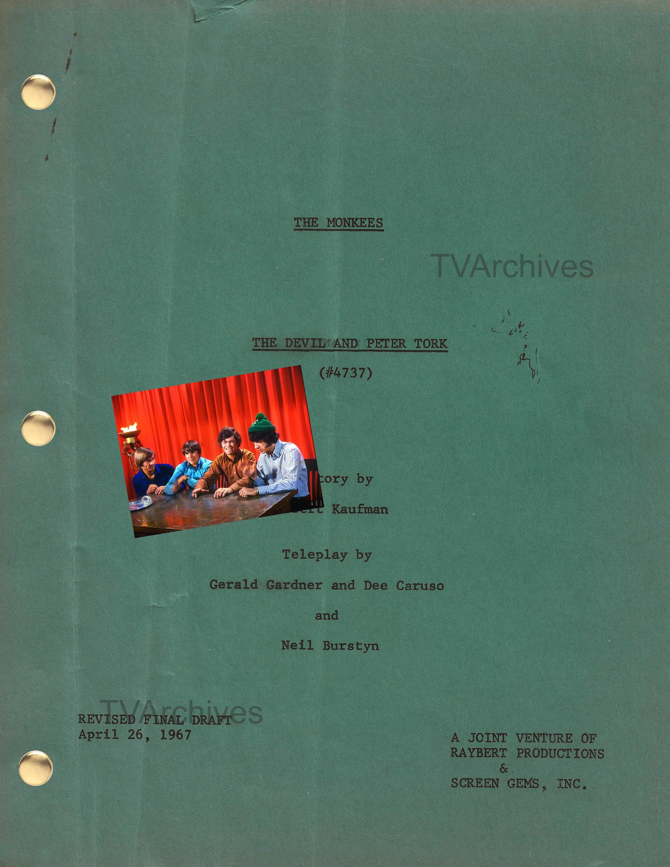 THE MONKEES TV Series Script, "the Devil and Peter Tork" Favorite ...