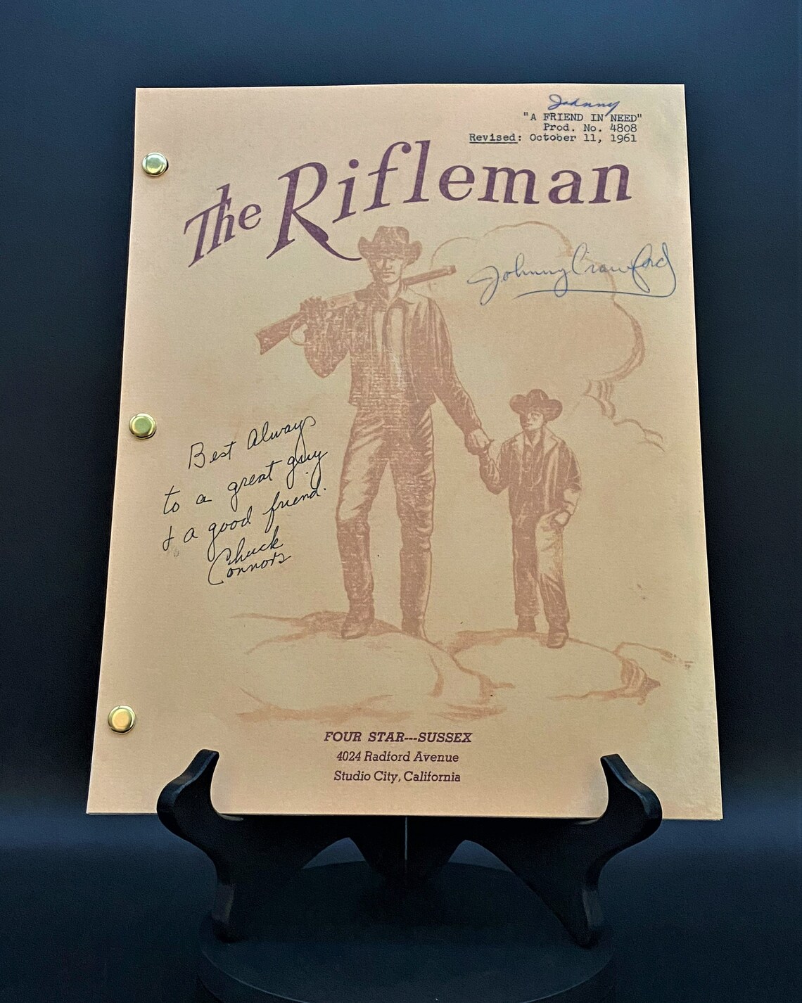 THE RIFLEMAN Western TV Series Script Chuck Connors & Johnny Crawford ...