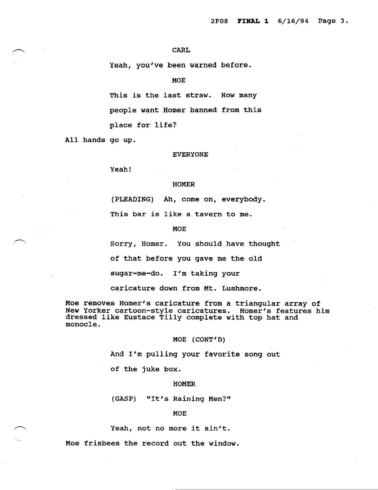 SIMPSONS TV Series Script, CHEERS Cast Reunion Episode, Classic ...