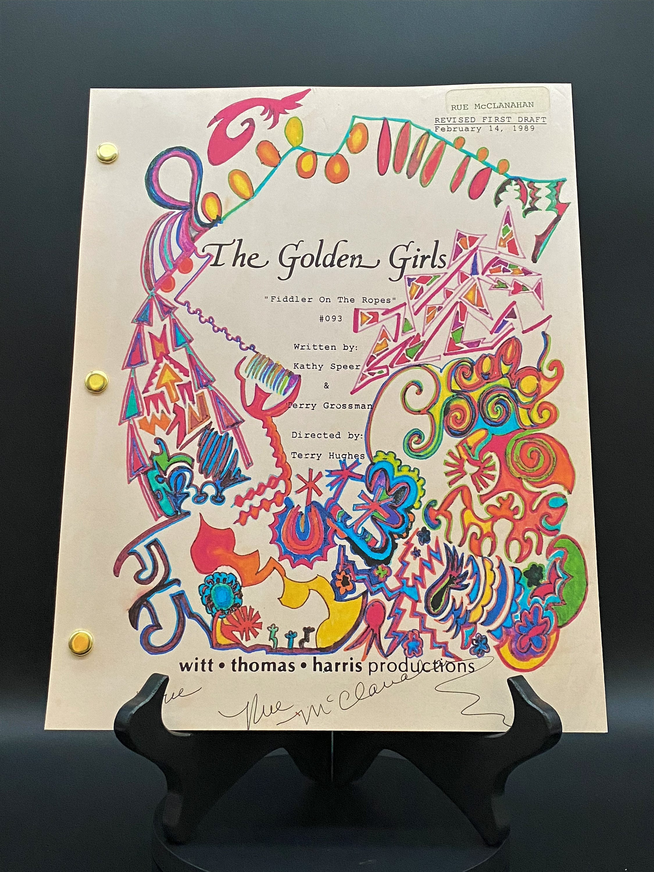 GOLDEN GIRLS Rue Mcclanahan Signed TV Series Script copy - Etsy