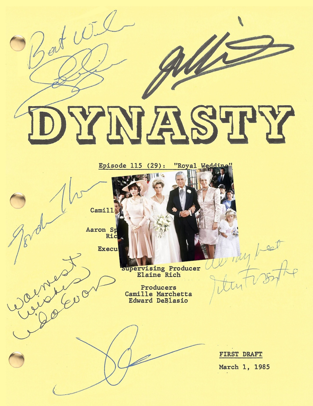 DYNASTY TV Series Script, Joan Collins, Linda Evans, John Forsythe ...