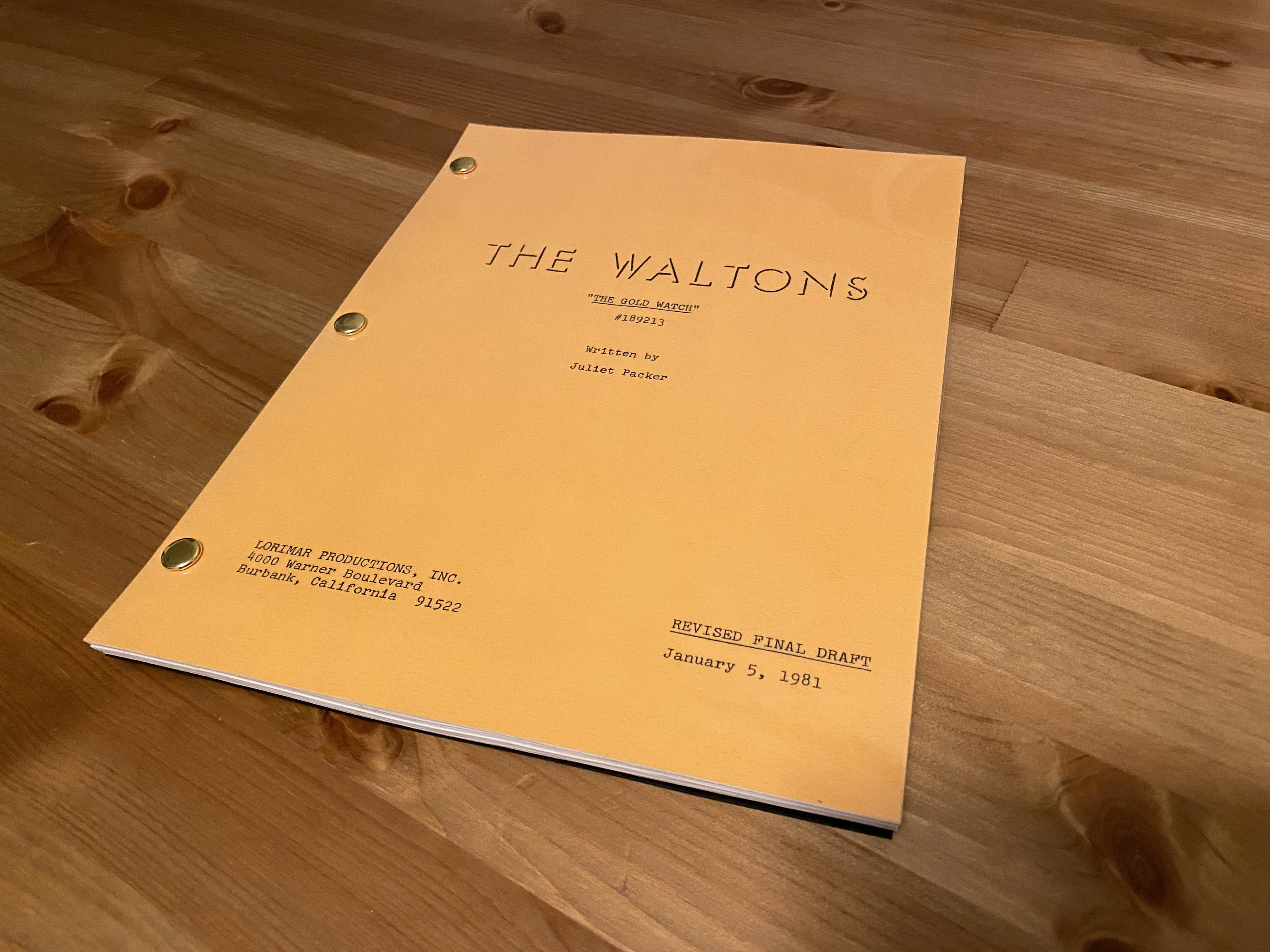 THE WALTONS Director TV Series Script Copy, Jon Walmsley jason Walton ...